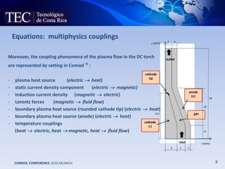 A 2D model of a DC Plasma torch in comsol | PDF