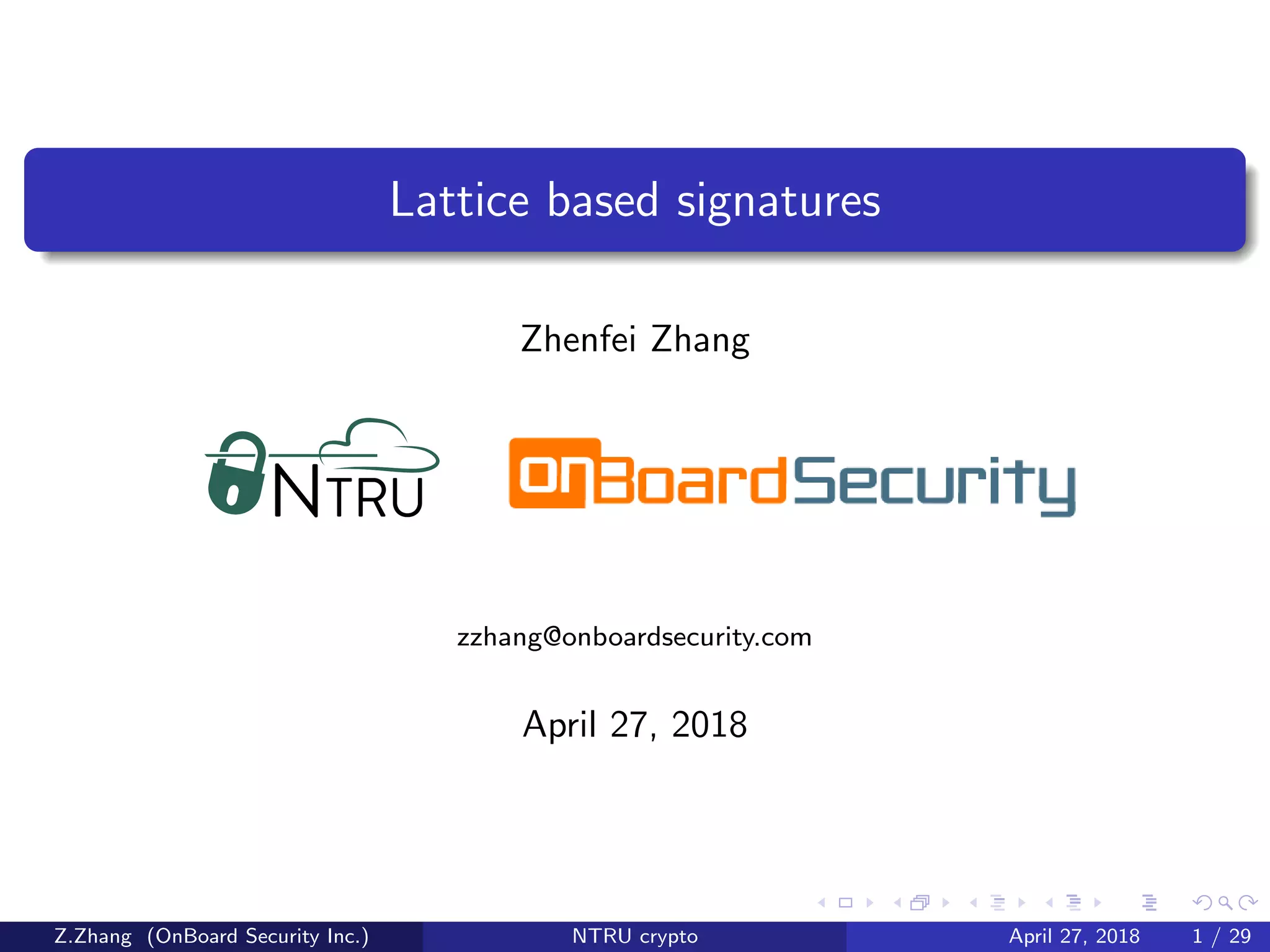 Lattice-based Signatures | PDF