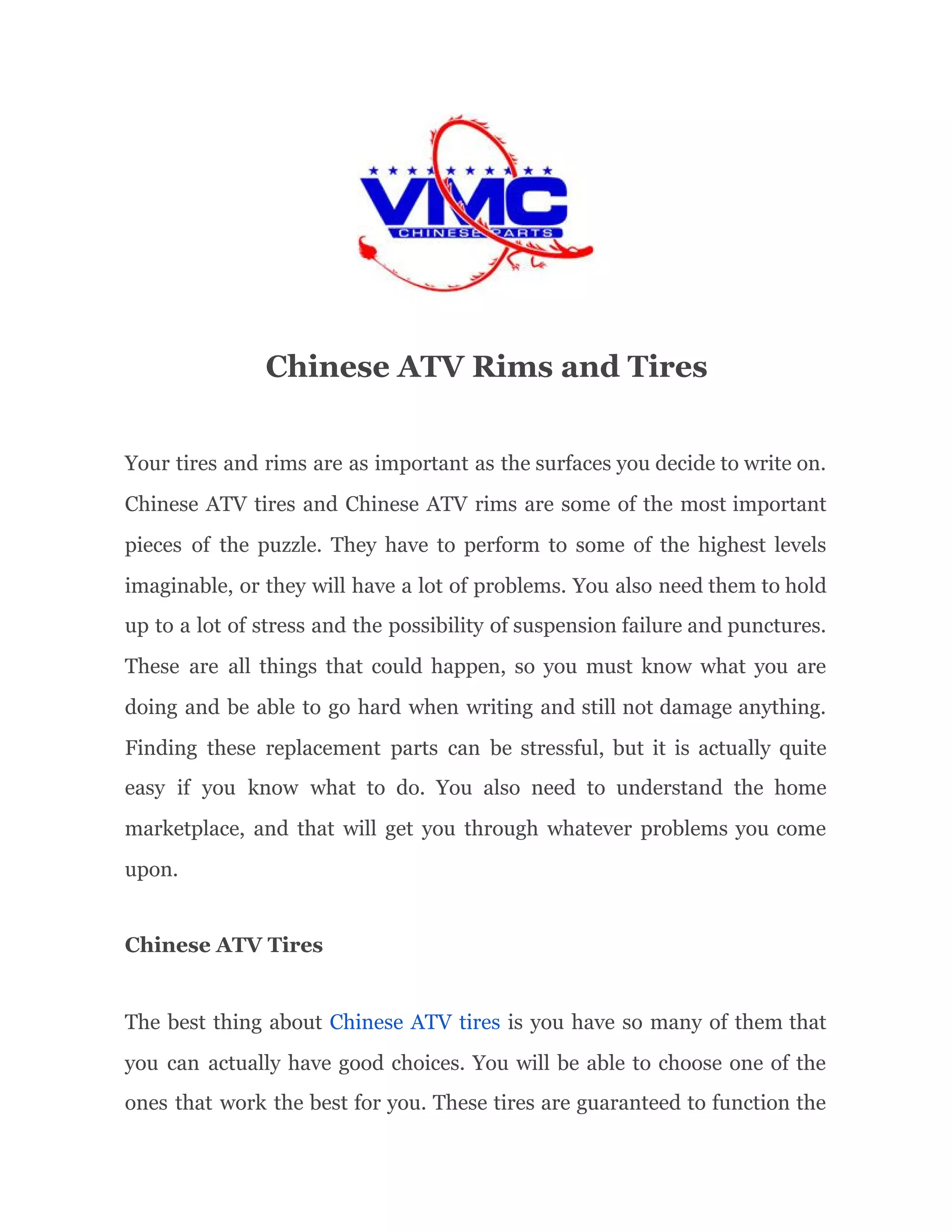 Chinese ATV Rims and Tires | PDF