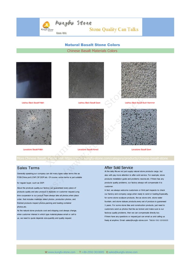 Chinese basalt colors catalog From Xiamen Kungfu Stone | PDF