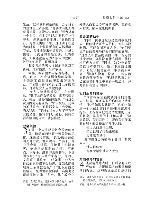 Chinese bible 1 timothy | PDF