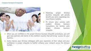 Chinese Business Etiquette | PDF