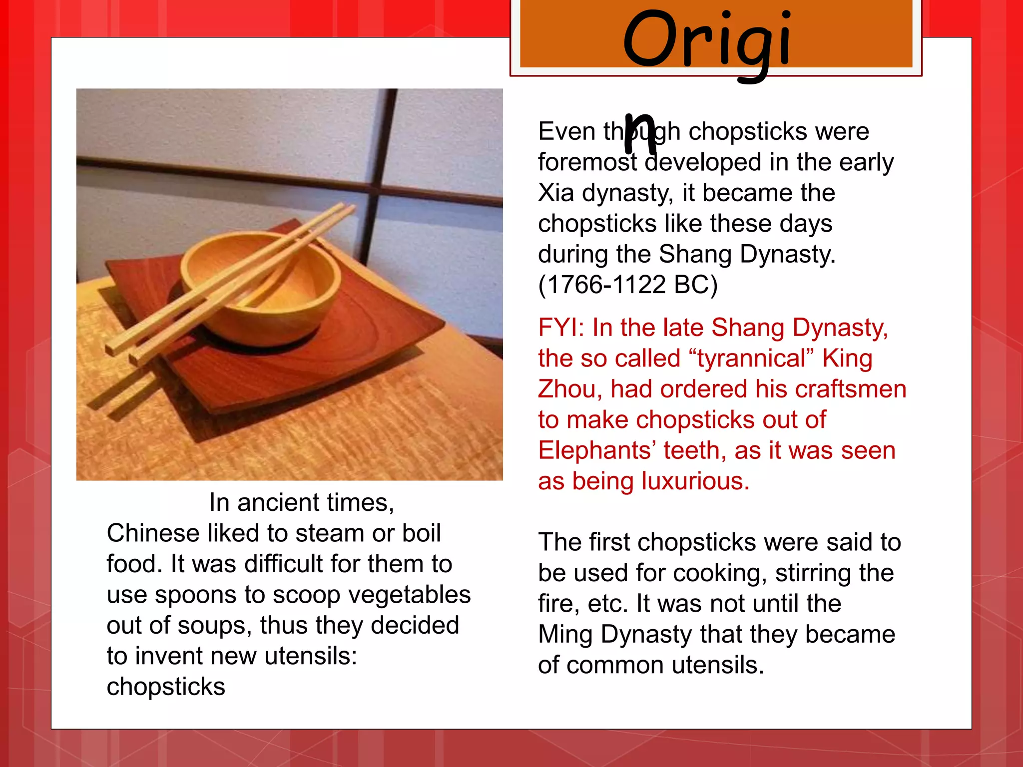 Chinese chopsticks | PPTX