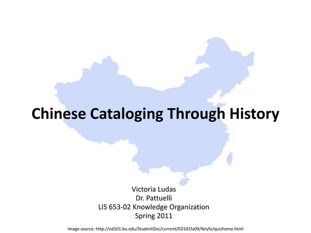 Chinese Cataloging Through History | PPT