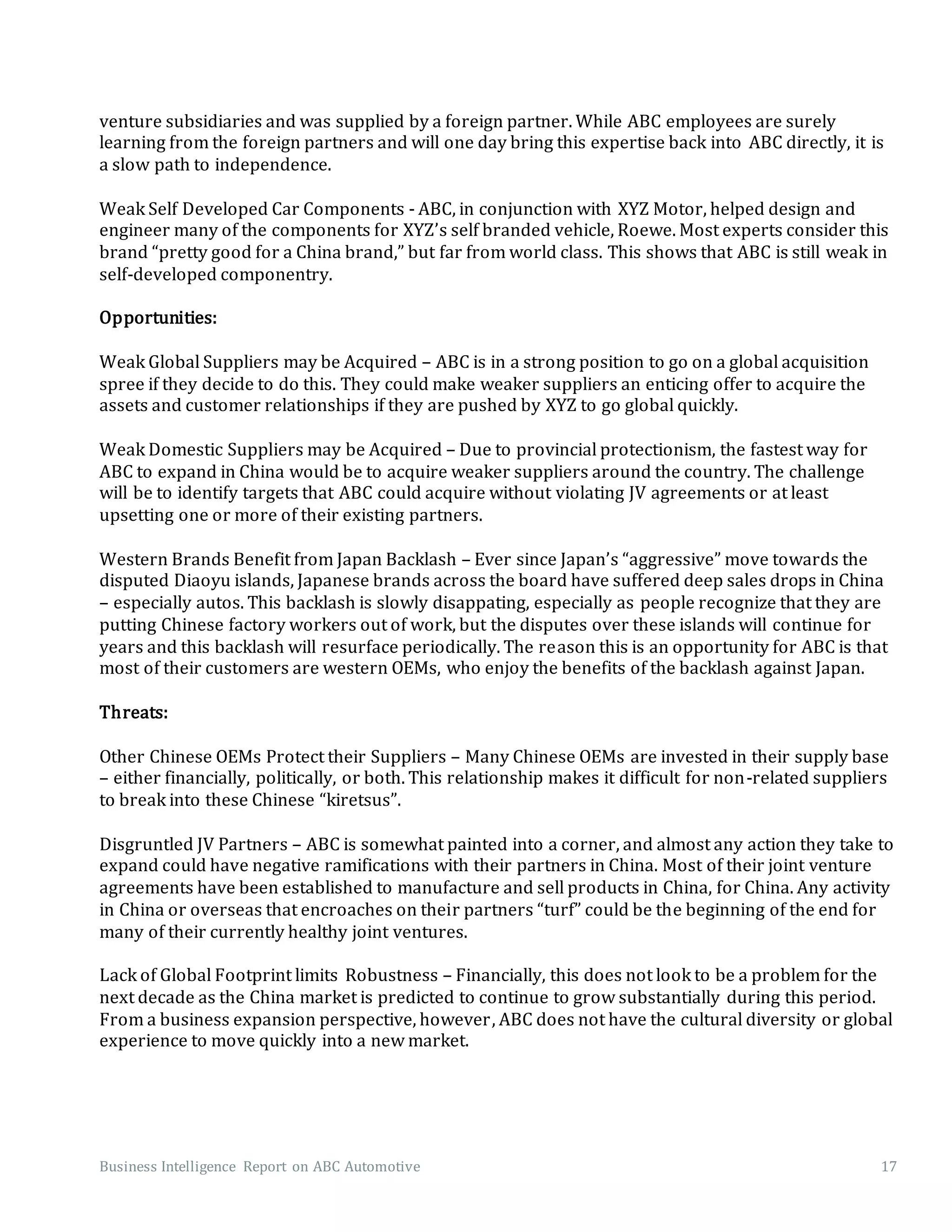 Chinese Company Analysis Sample Report | DOCX