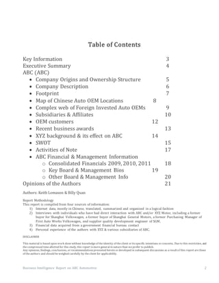 Chinese Company Analysis Sample Report | DOCX