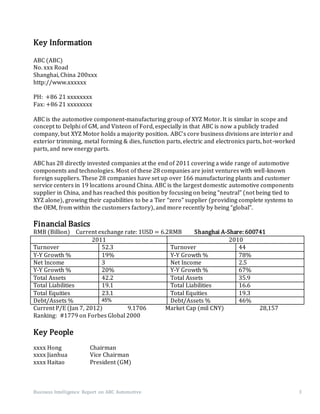 Chinese Company Analysis Sample Report | DOCX