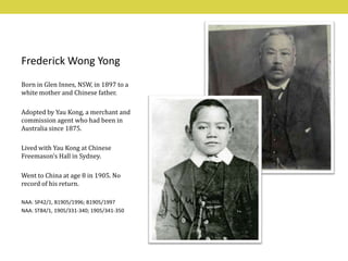 Chinese fathers and their Australian families return to China, 1902 to ...