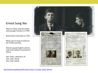 Chinese fathers and their Australian families return to China, 1902 to ...