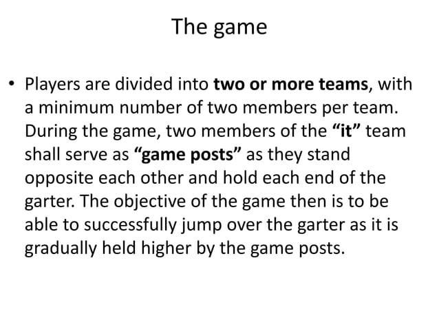 Chinese garter | PPTX | Sports