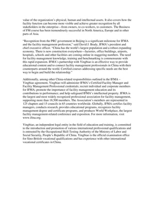 Chinese Govt Recognise Ifma & Fm | PDF