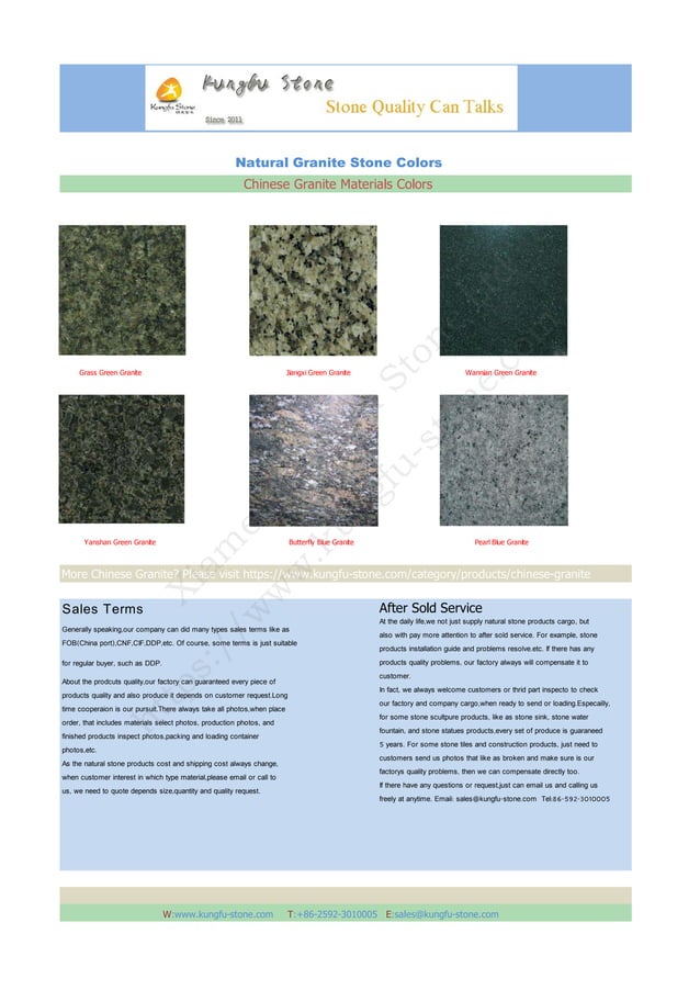 Chinese granite colors catalog from Xiamen Kungfu Stone Ltd | PDF