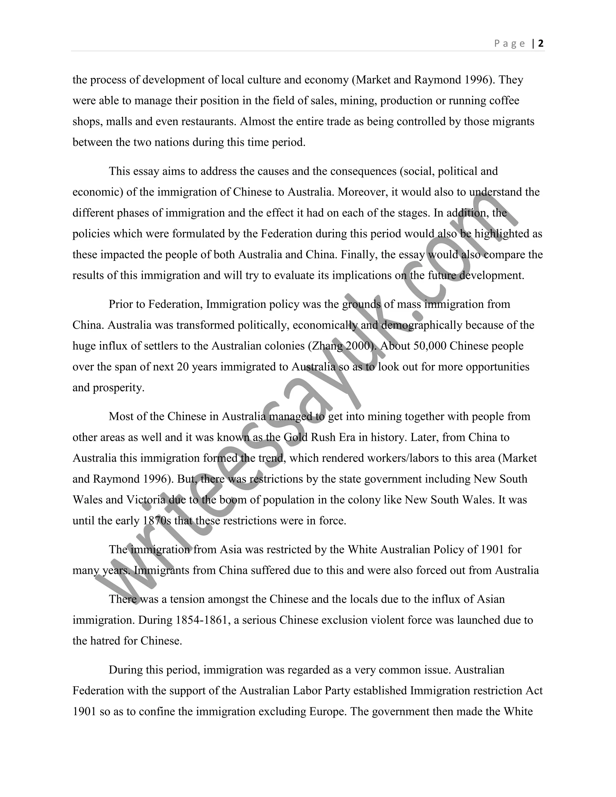 Chinese immigration to australia | PDF