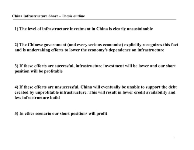 Chinese infrastructure short thesis | PDF | Financial Planning ...