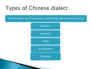 Chinese language – an overview | PPTX