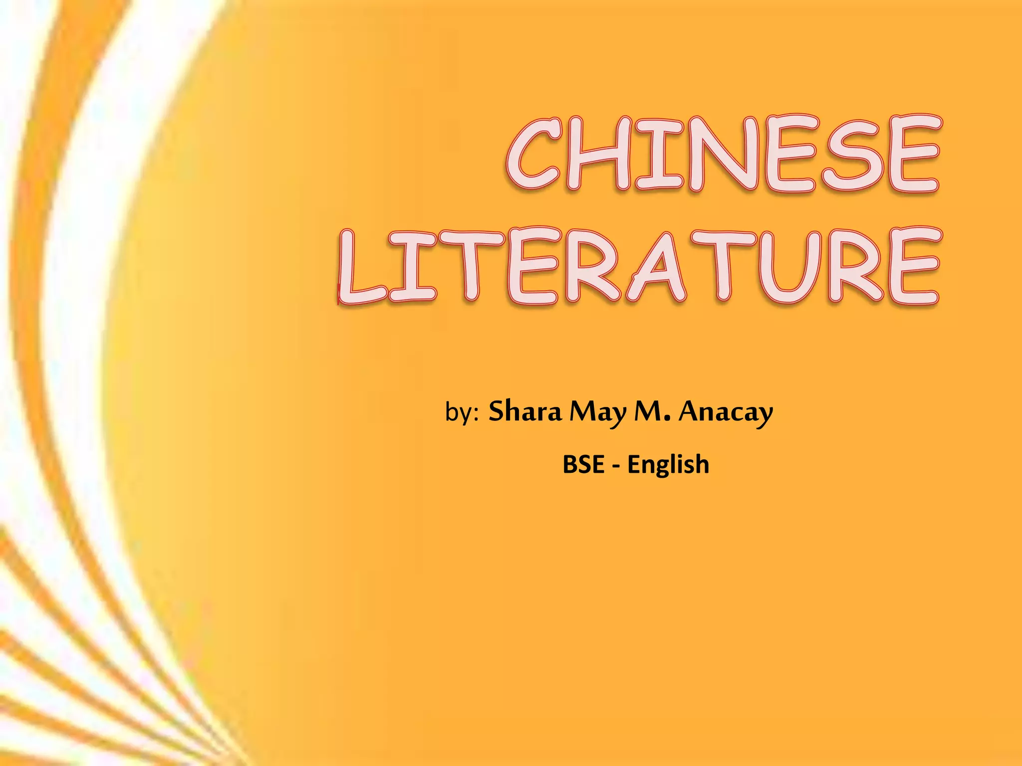Chinese literature ppt | PPTX