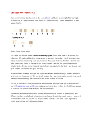 Chinese Number System