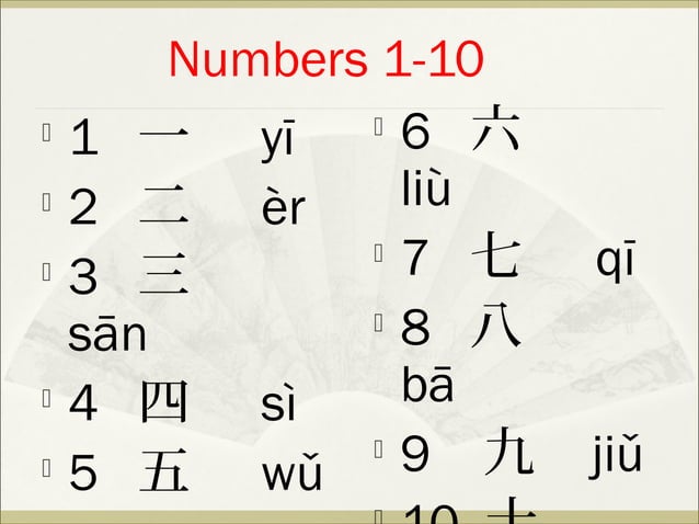 Chinese numbers 1 100 | PPT