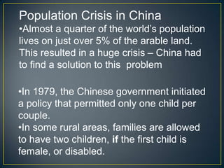 Chinese one child policy - School assignment - St Stithians Girls ...