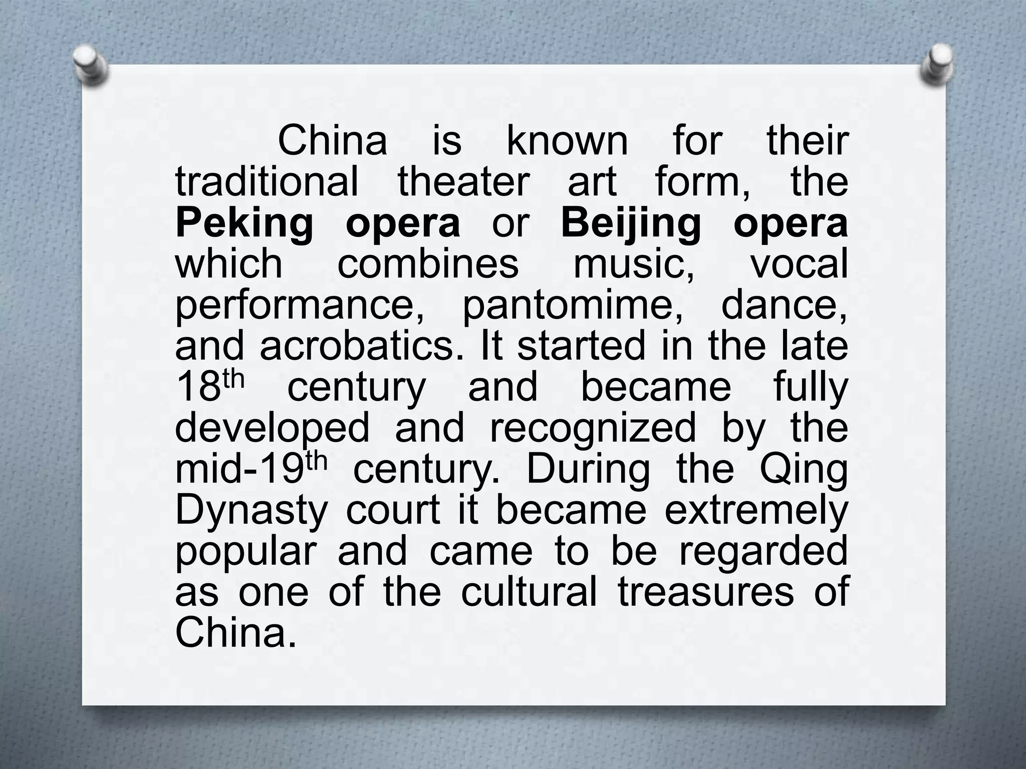 Chinese peking opera | PPTX