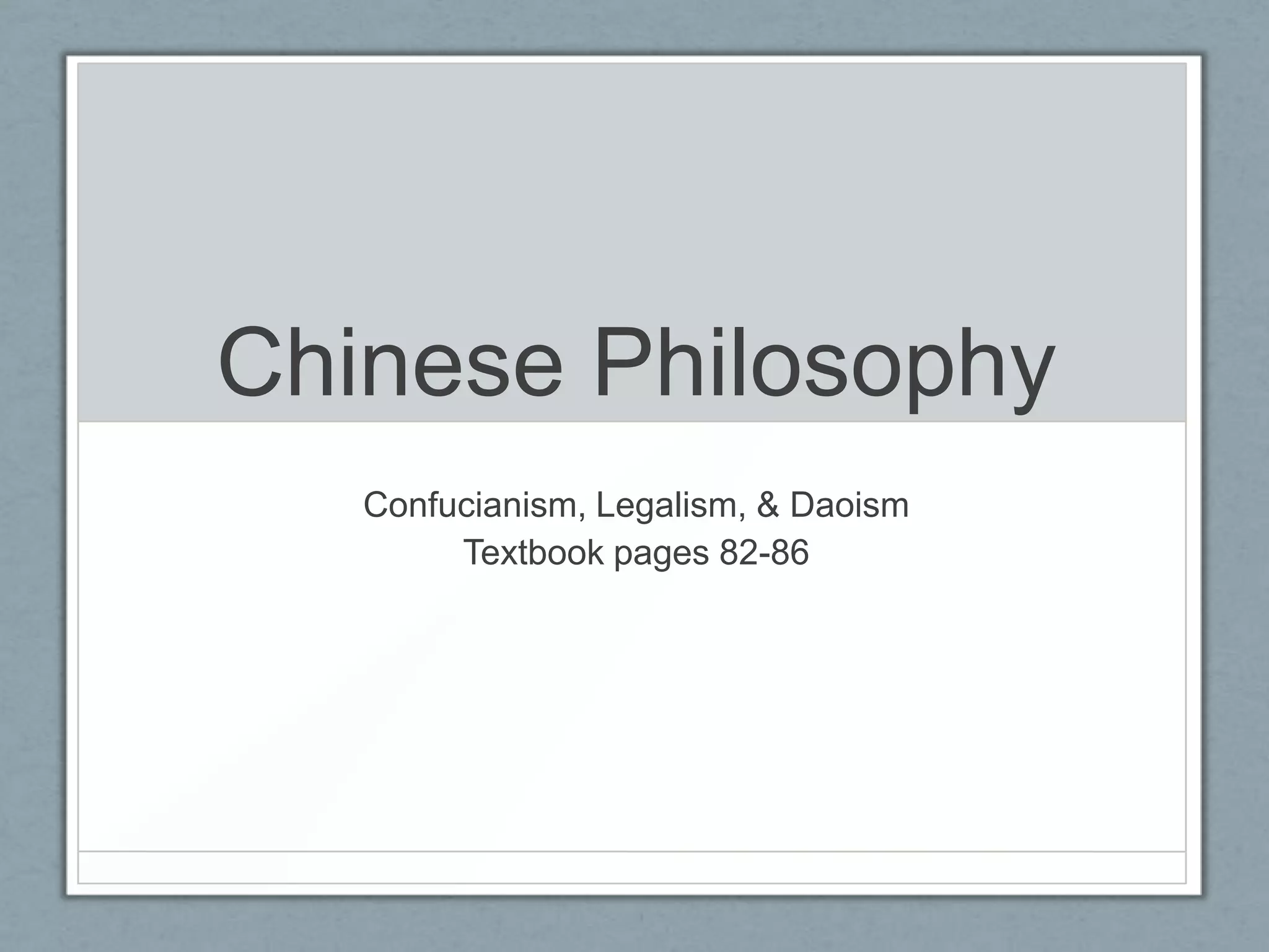 Chinese Philosophy | PPTX