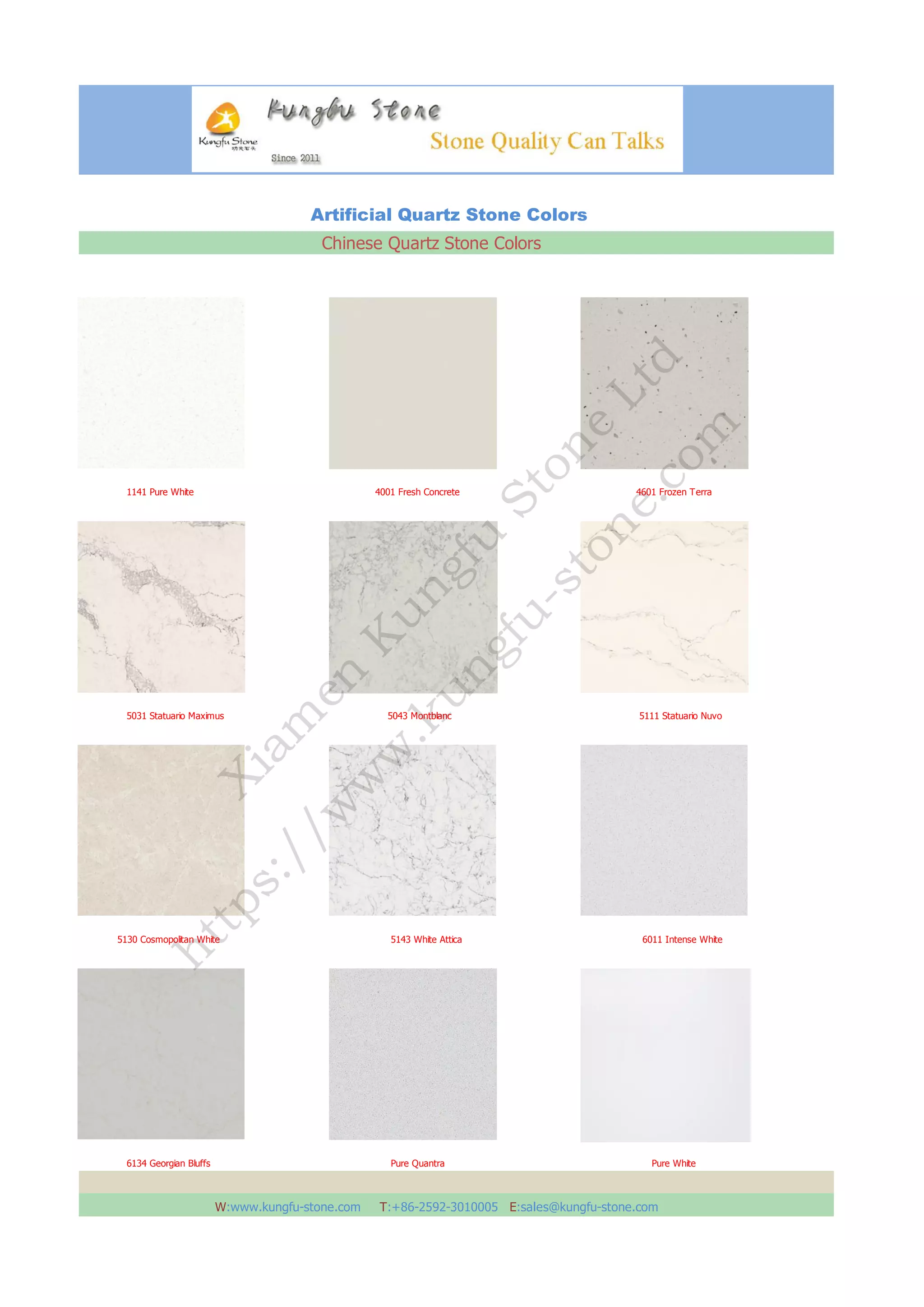Chinese quartz stone colors catalog from China | PDF