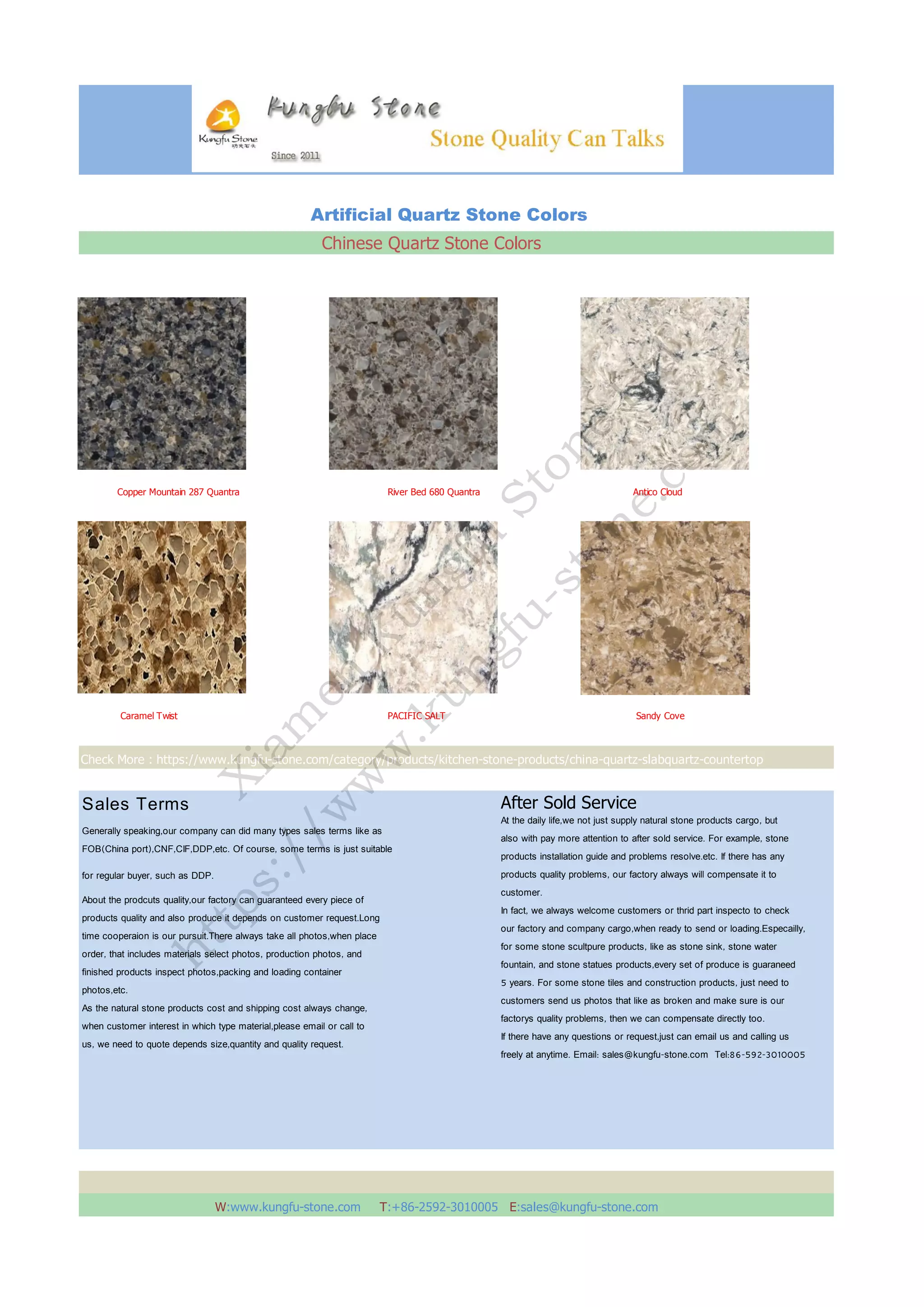 Chinese quartz stone colors catalog from China | PDF