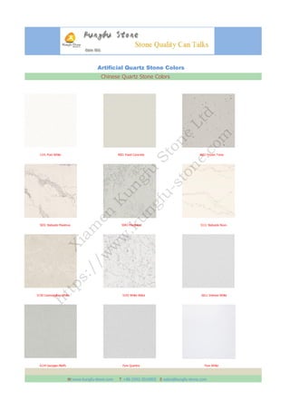 Chinese quartz stone colors catalog from China | PDF