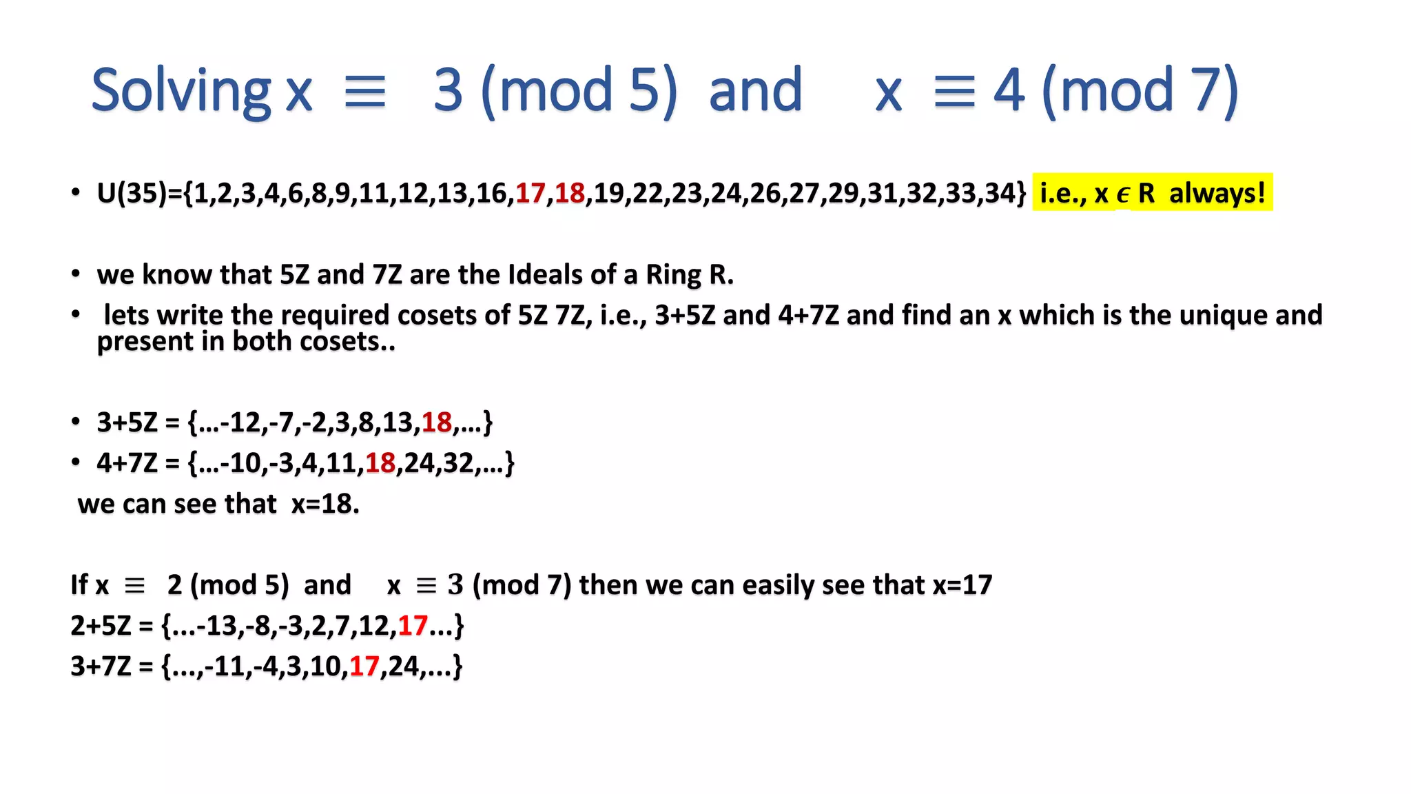 Chinese remainder theorem | PPTX