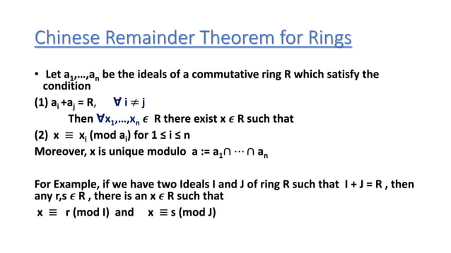 Chinese remainder theorem | PPTX | Physics | Science