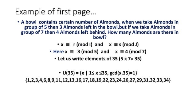 Chinese remainder theorem | PPTX | Physics | Science