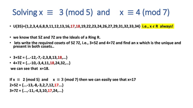 Chinese remainder theorem | PPTX | Physics | Science