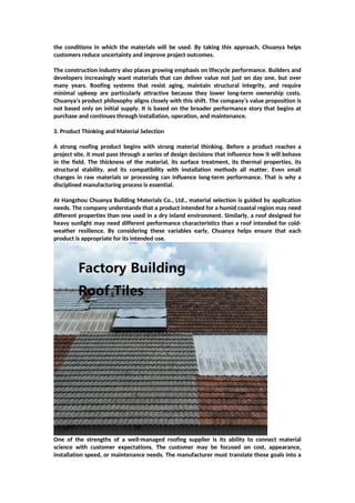 Factory Building Roof Tiles Chuanyabuilding Structural Innovation | PDF
