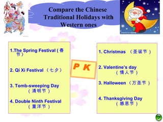 Chinese traditional festivals and western holidays | PPT