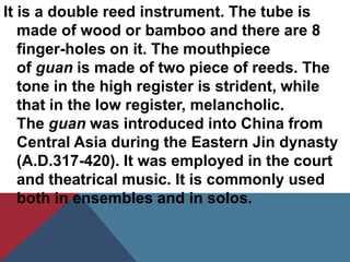 Chinese wind instruments | PPTX | Music | Entertainment