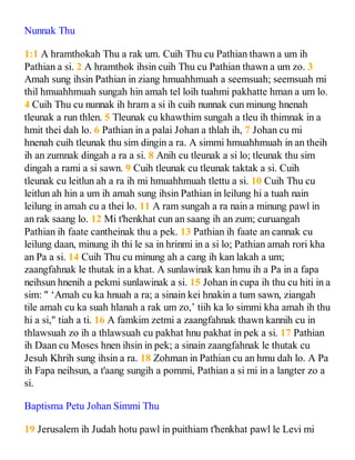 Chin falam bible gospel of john | PDF