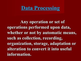 Types of Data Processing | PPT