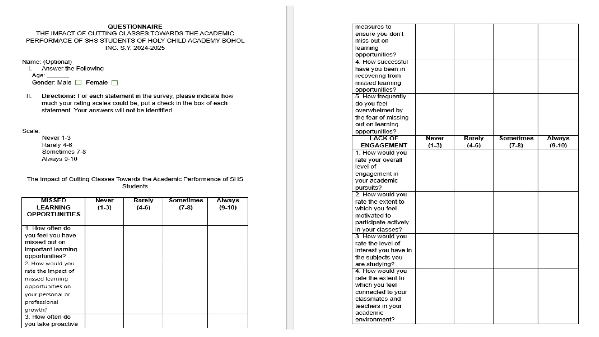 The Impact of Cutting Classes Towards the academic performance of Shs ...