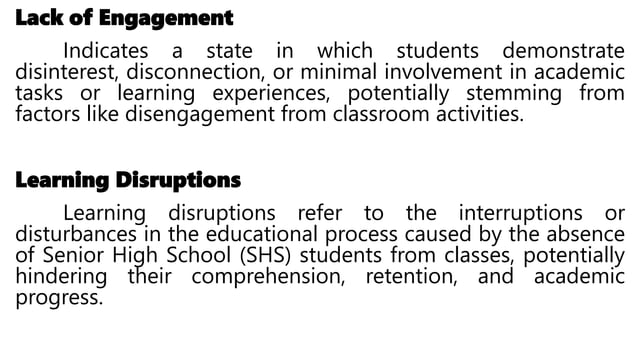 The Impact of Cutting Classes Towards the academic performance of Shs ...