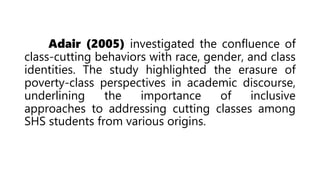 The Impact of Cutting Classes Towards the academic performance of Shs ...