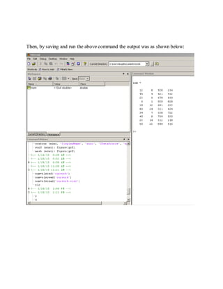 Import/Export data in Matlab | DOCX