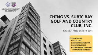 Ching v Subic Bay Country Club.case digestpptx | PPTX