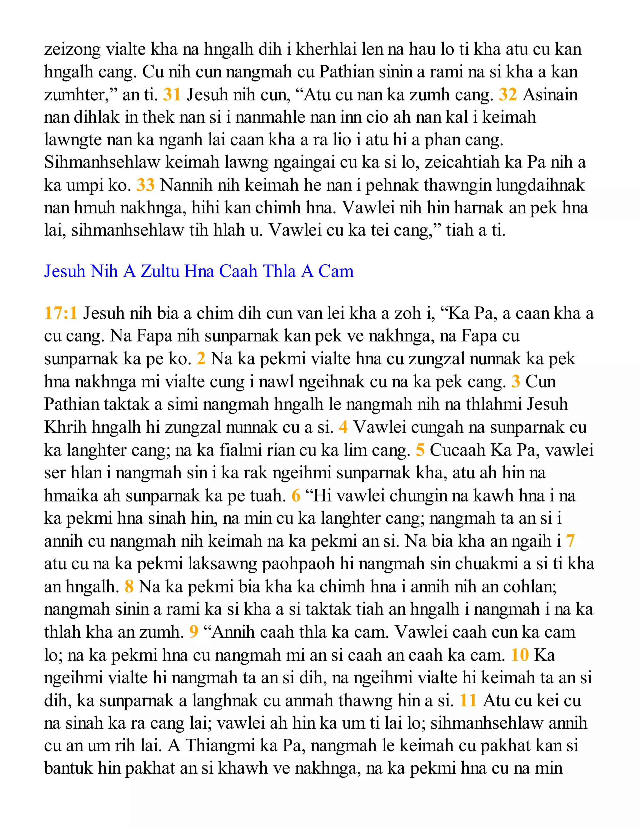 Chin hakha bible gospel of john | PDF