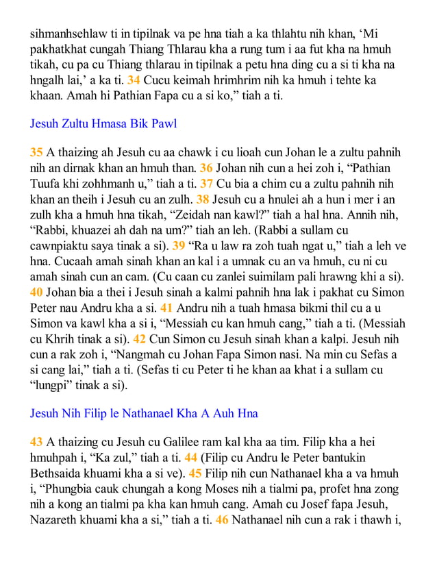 Chin hakha bible gospel of john | PDF