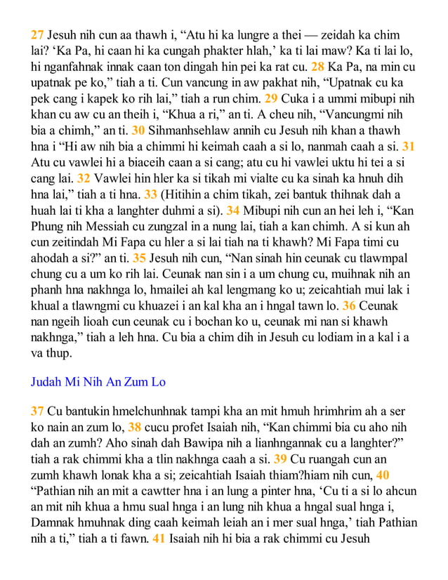 Chin hakha bible gospel of john | PDF