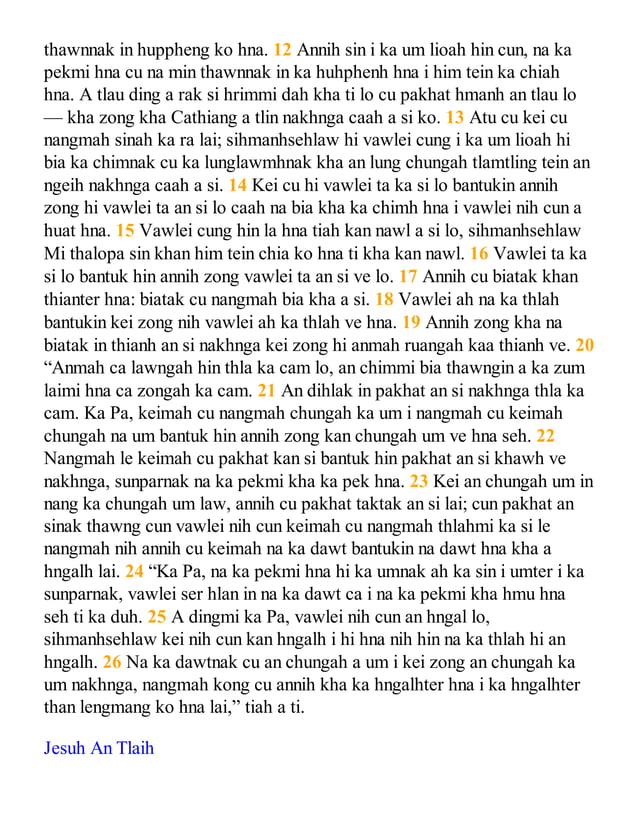 Chin hakha bible gospel of john | PDF