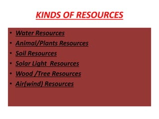 basic idea of natural resources | PPTX