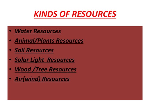 basic idea of natural resources | PPT