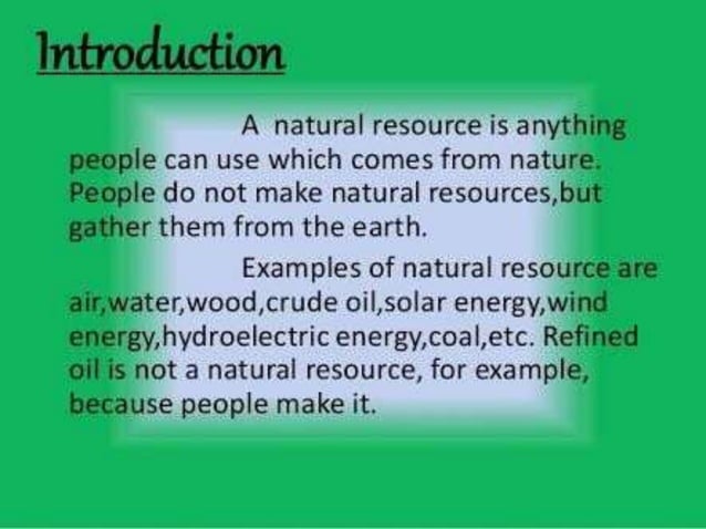 basic idea of natural resources | PPT