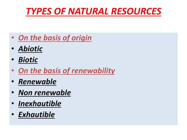 basic idea of natural resources | PPT